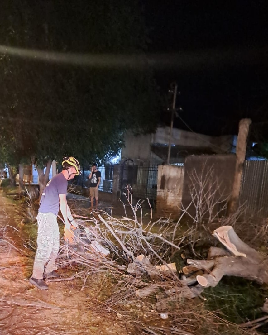 Ráfagas de hasta 75 km/h provocaron caída de árboles, postes y ramas en ...